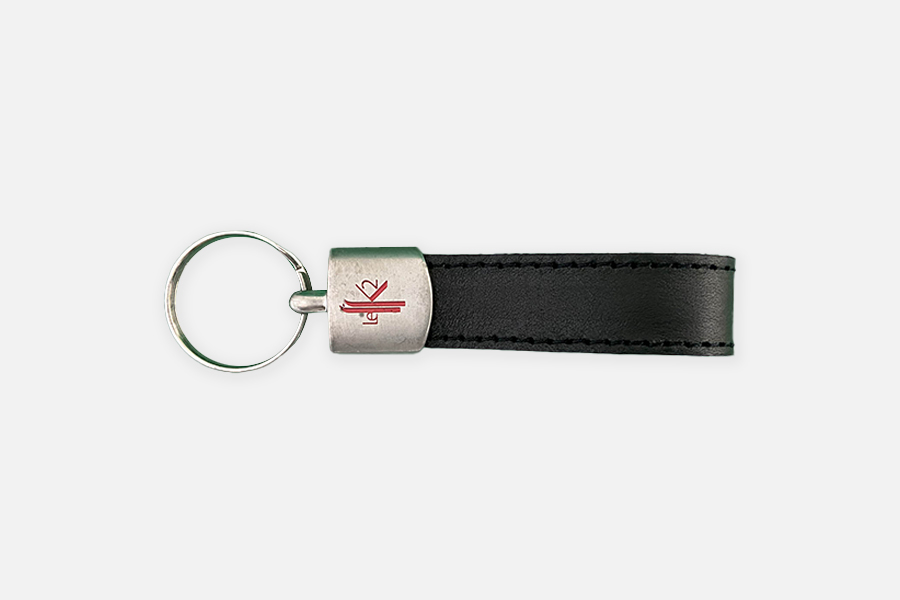 Custom metal and leather keychains - Hotel Gift Selection