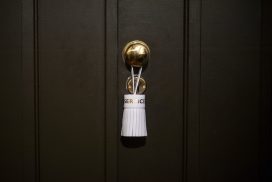 Custom leather room signs tassels - Hotel Gift Selection