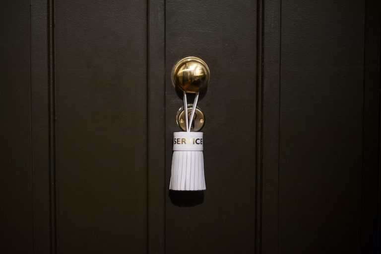 Custom leather room signs tassels - Hotel Gift Selection