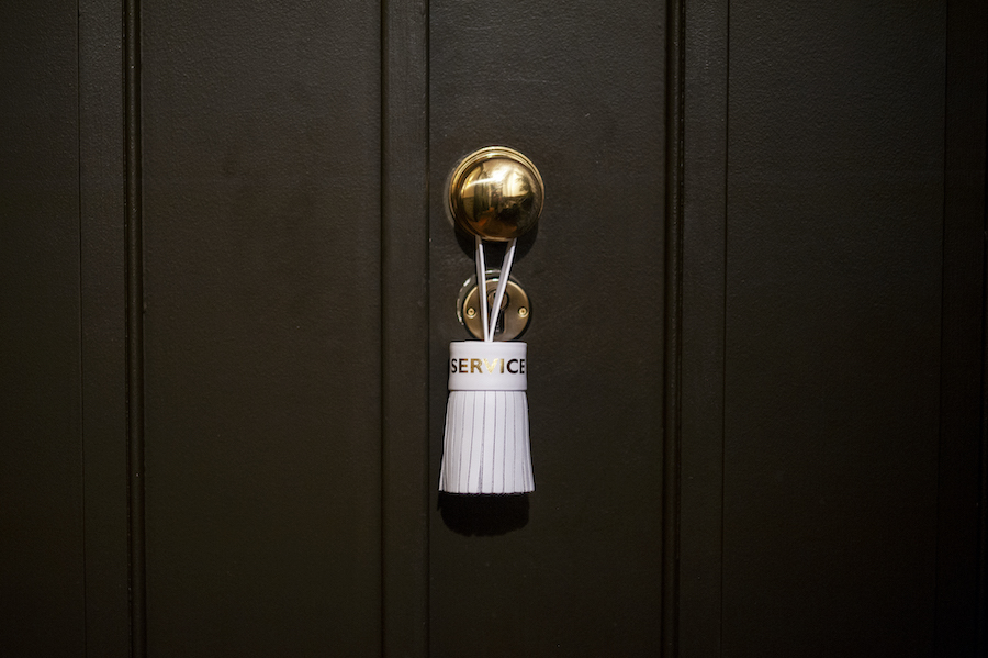 Custom leather room signs tassels - Hotel Gift Selection