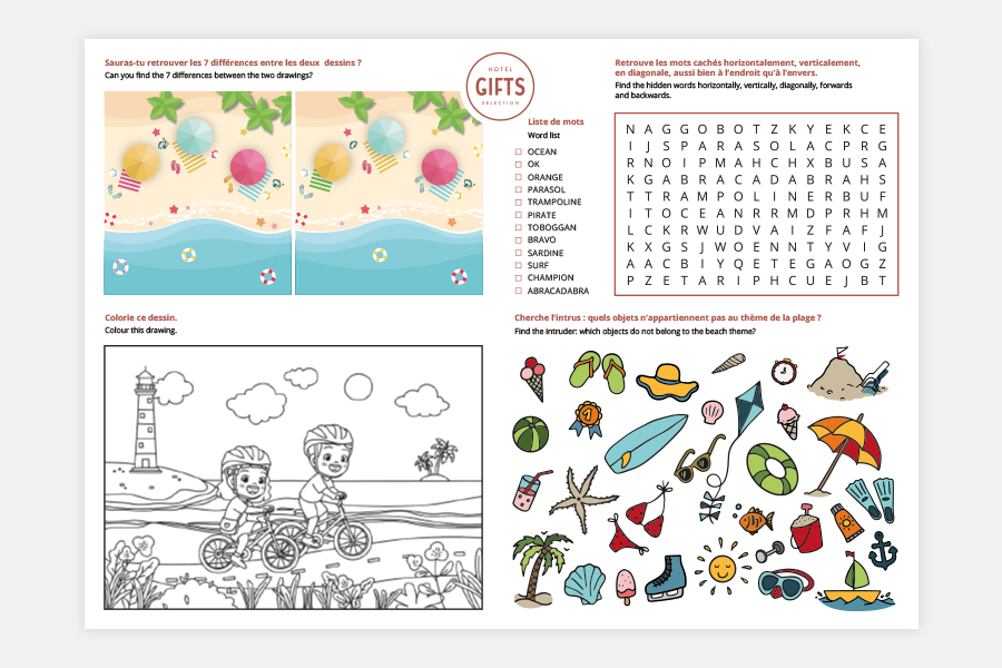 Set de table à colorier personnalisé - Hotel Gift Selection