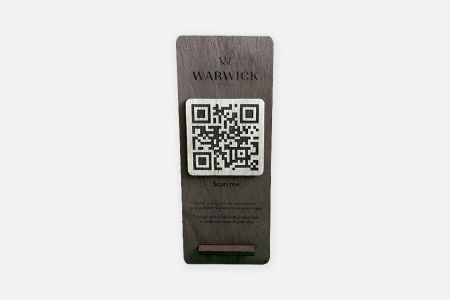Personalized wooden standing QR code - Hotel Gift Selection